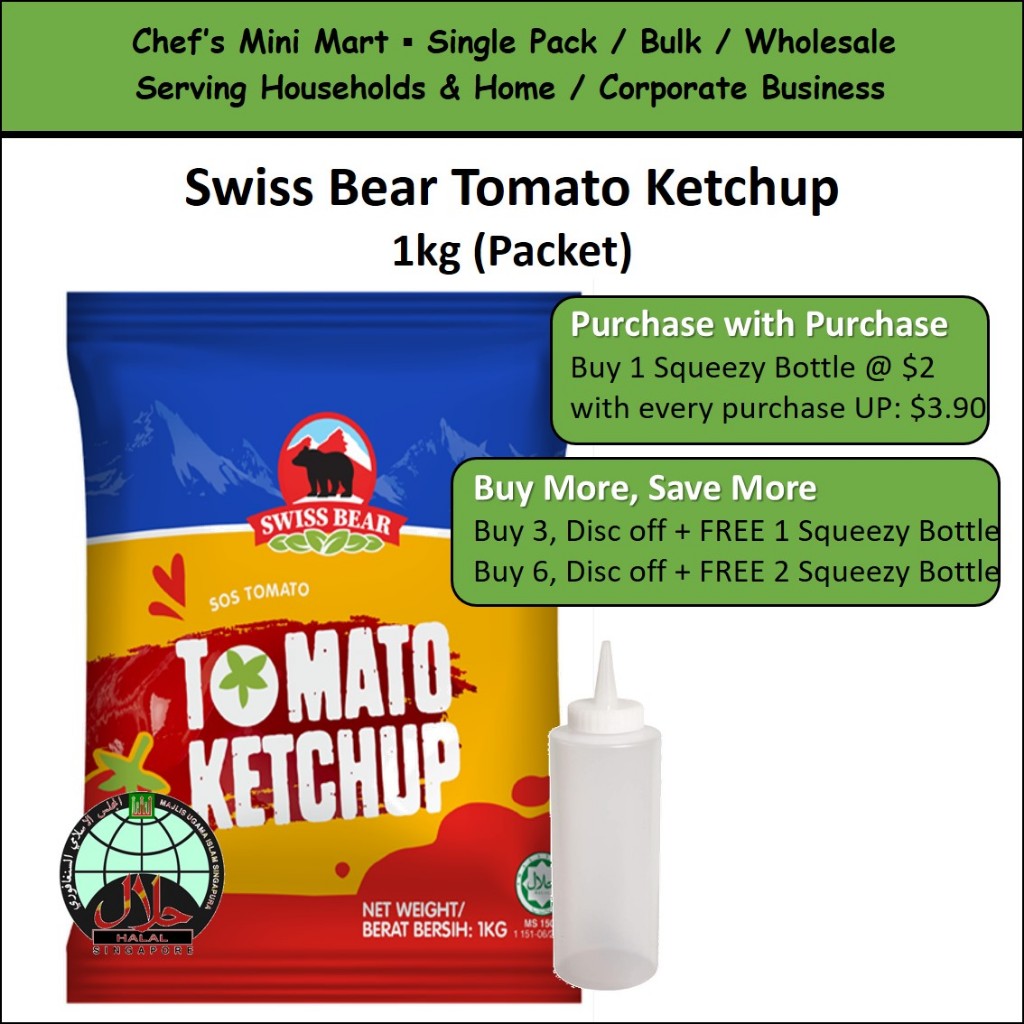 [SG Halal] SWISS BEAR TOMATO REFILL POUCH | Commercial Condiments Sauce ...