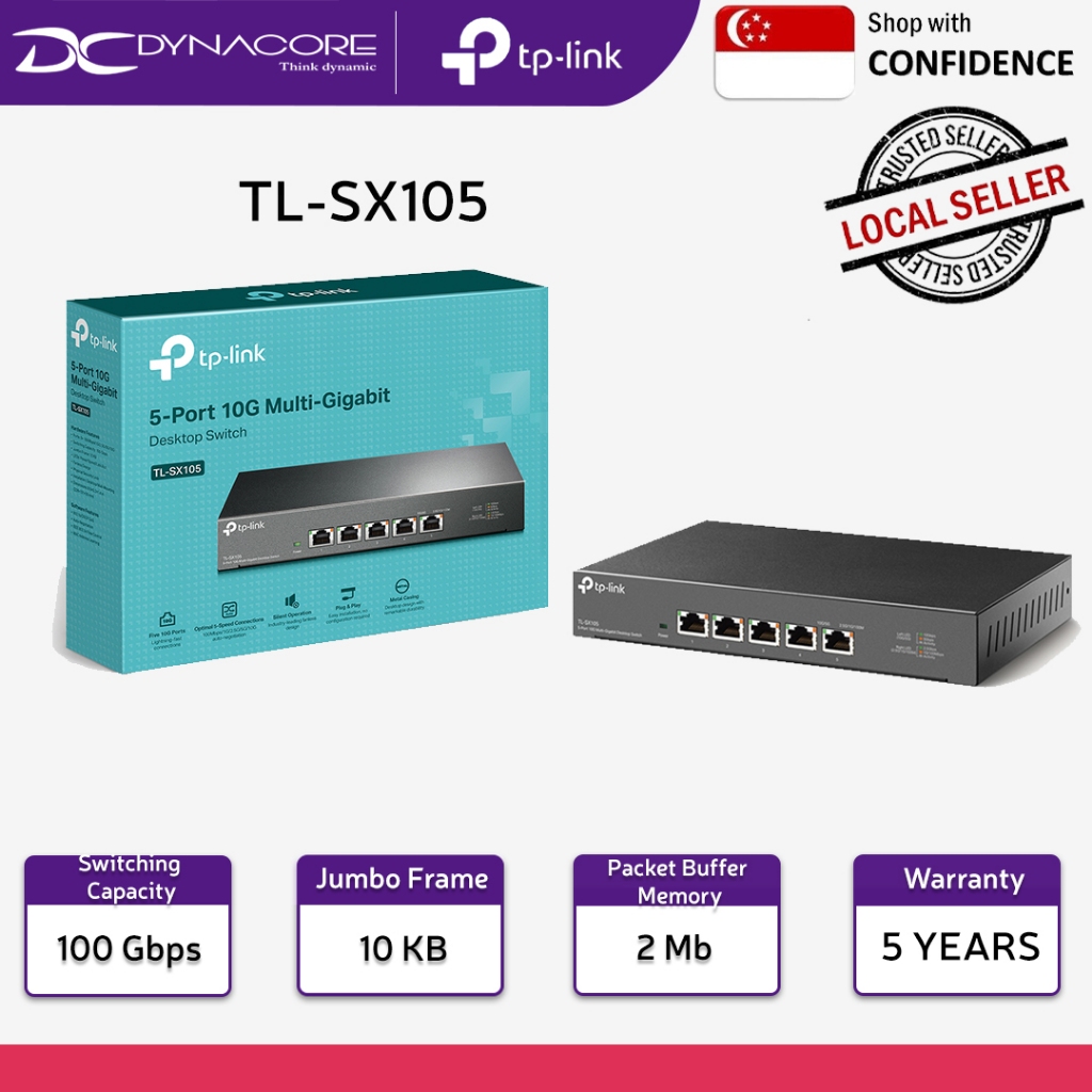 TP-Link TL-SX105 5-Port 10G Desktop Switch | Shopee Singapore