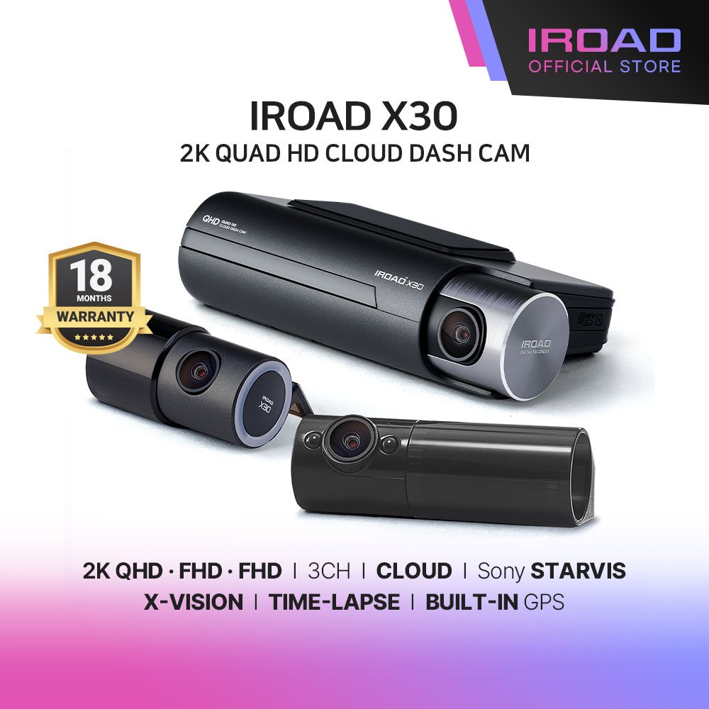 IROAD X30 | 3CH 2K Cloud Dash Cam | Wi-Fi & App, HDR, Parking & Event ...