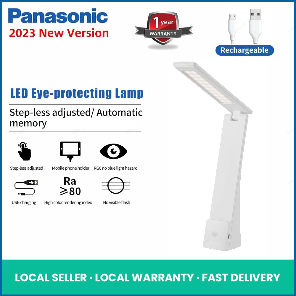Panasonic Desk Lamp HHLT0348L with Phone Mount USB Charging Light Table ...