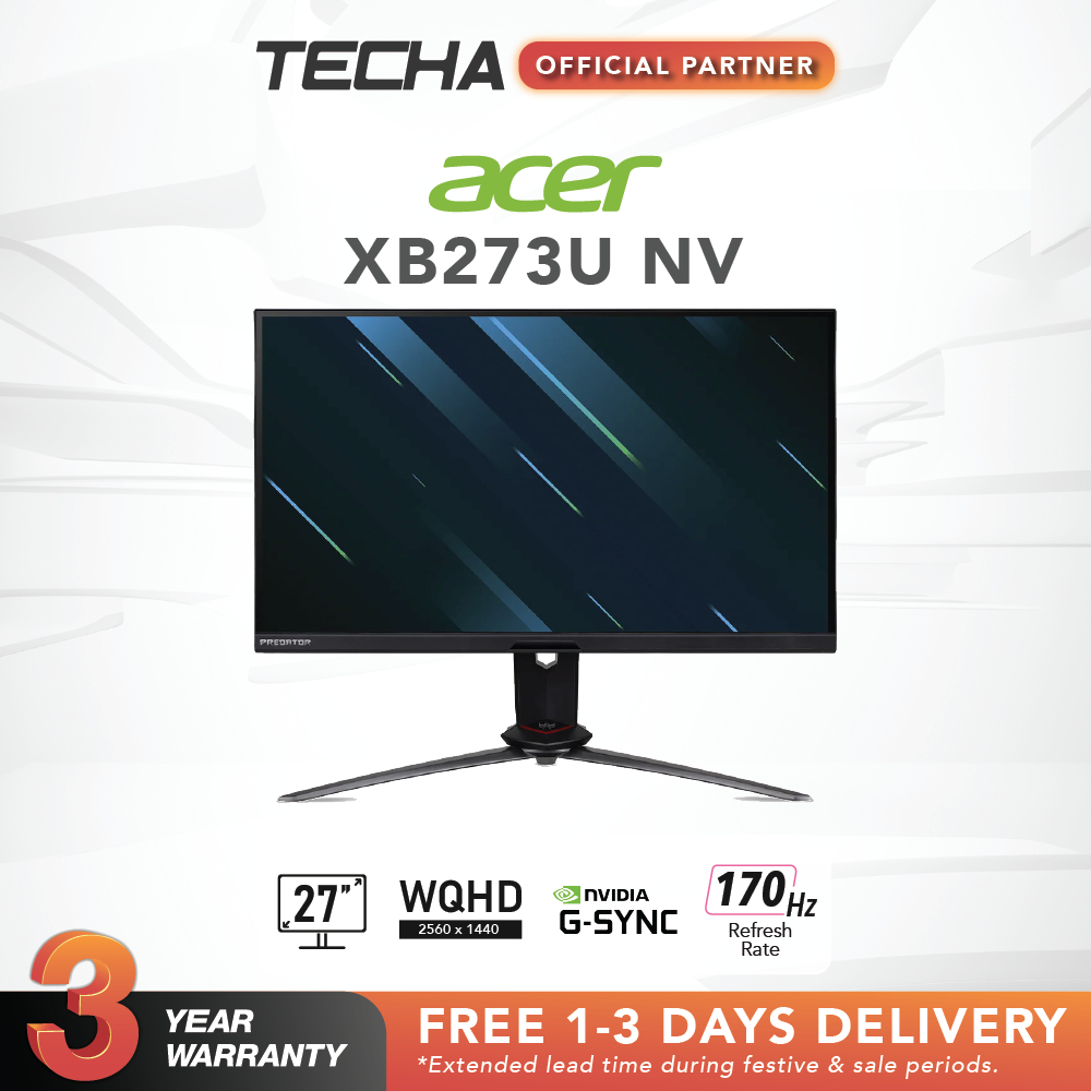 Acer XB273U NV | 27" WQHD | 170Hz | 1ms | G-Sync Gaming Monitor ...