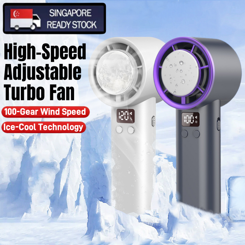 [SG] Mini Handheld Fan Ice-Cool Fan Adjustable 100 Gears High Speed ...