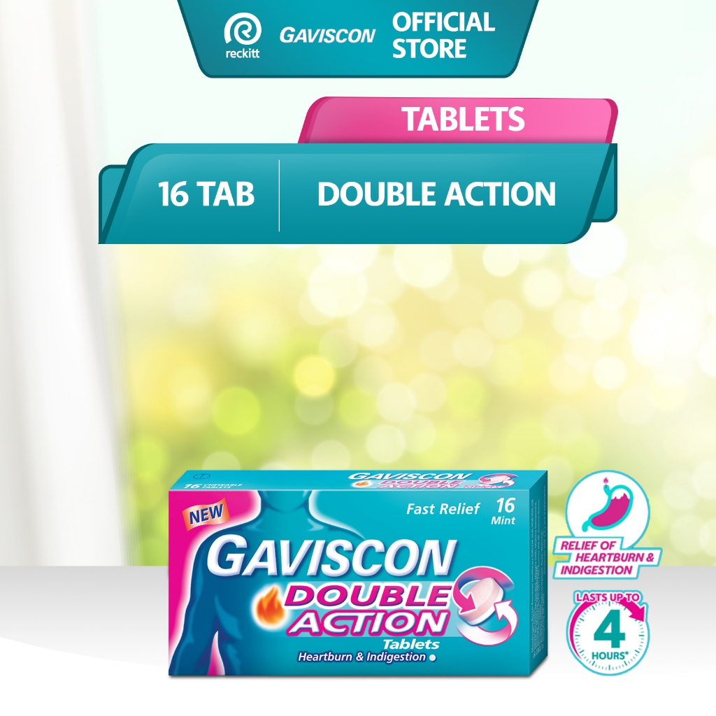 Gaviscon Double Action Chewable Tablets 250mg (16s) | Shopee Singapore