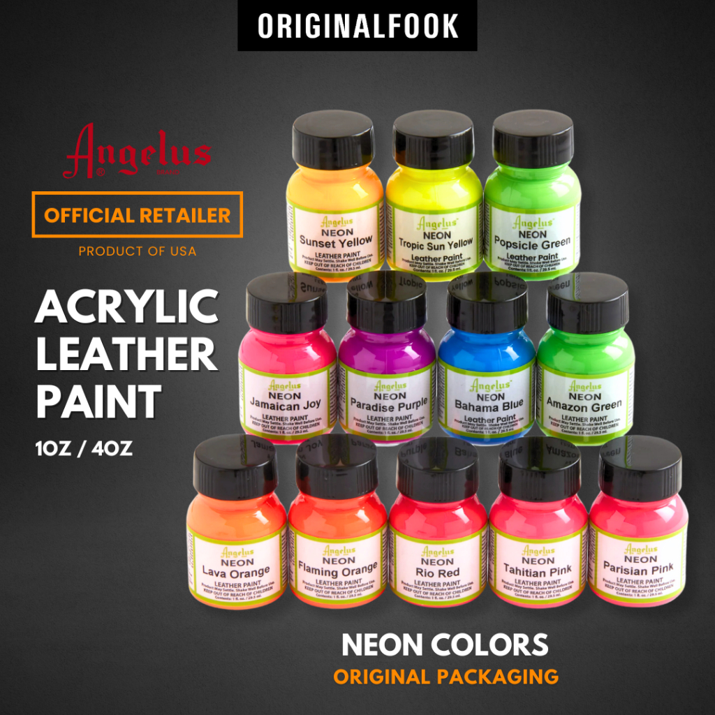 12 Colors | Angelus Acrylic Leather Paint Neon Color | Shopee Singapore