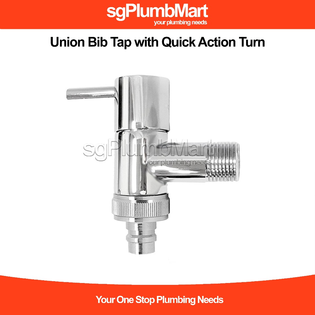 sgPlumbMart Brass Chrome Plated Union BIB Tap Washing Machine Tap with ...