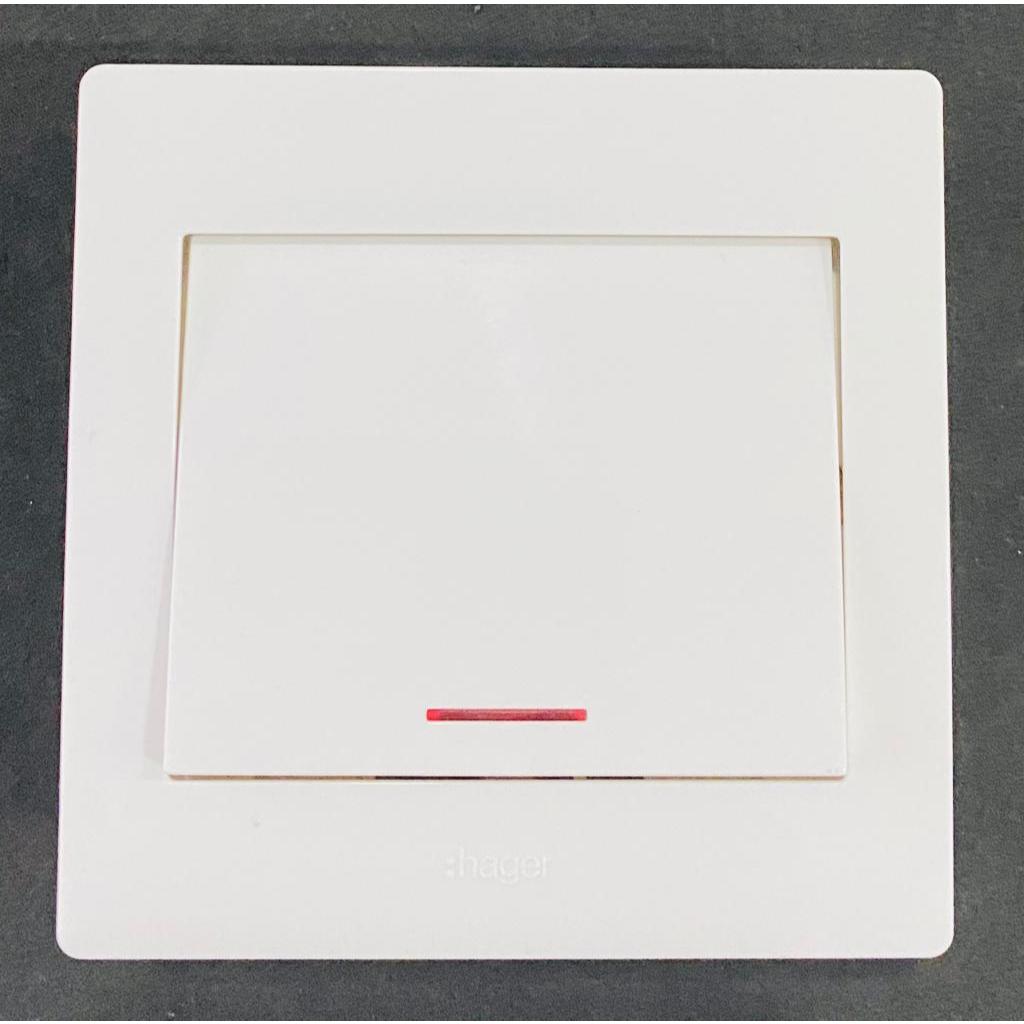HAGER - 20AX/250V - 1 GANG DOUBLE POLE SWITCH WITH NEON (WHITE ...