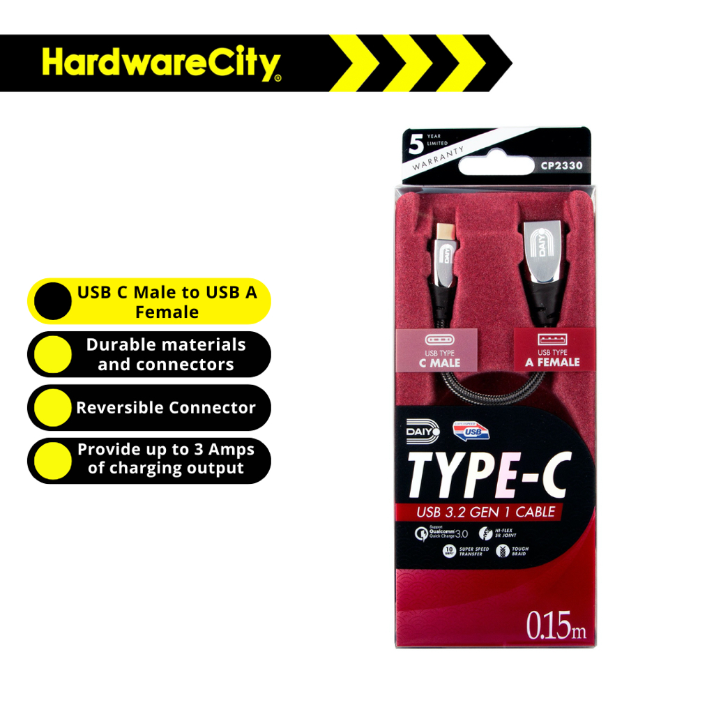 Daiyo CP2330 TYPE C USB 3.2 Gen 1 USB C Male to USB A Female 2M ...