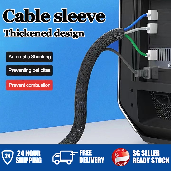 SG [In Stock]Cable Management Sleeves Split Cord Protector Wire Loom ...