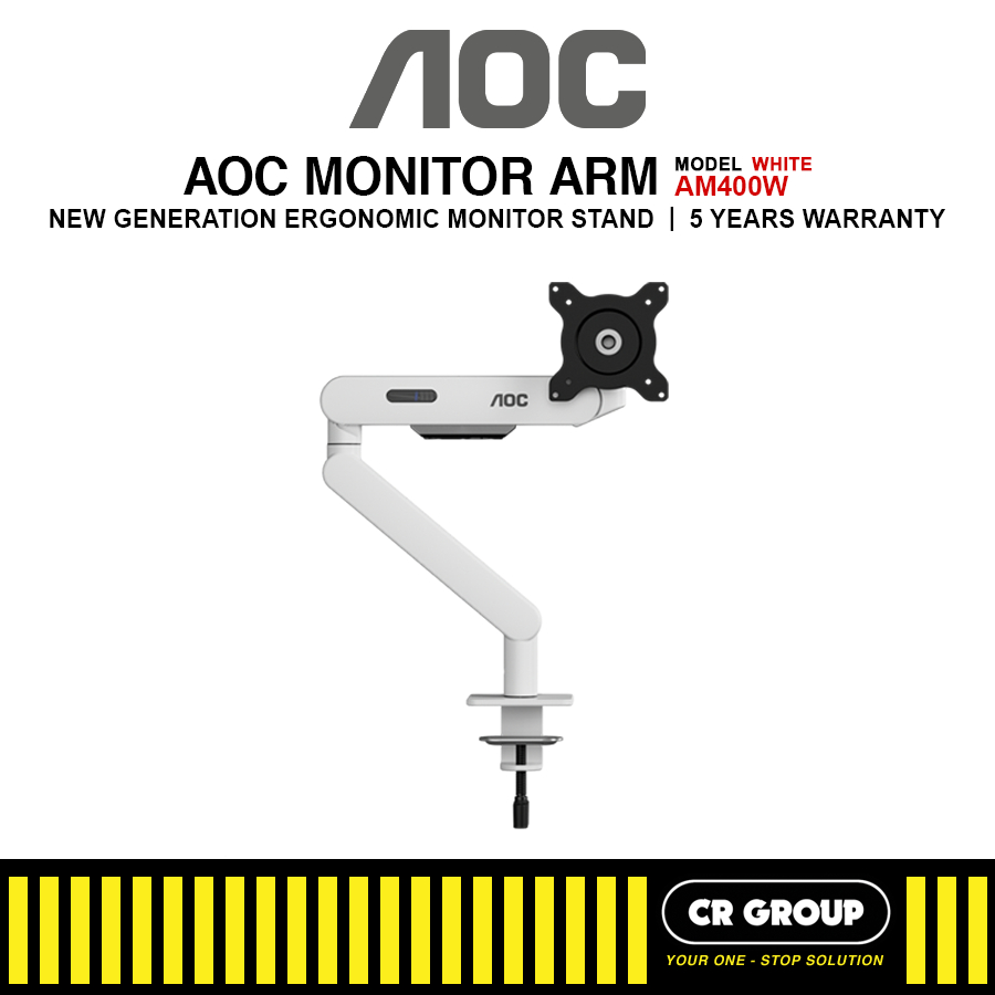AOC AM400W - C-Clamp & Grommet Desk-Mount Single Monitor Arm - Monitors ...