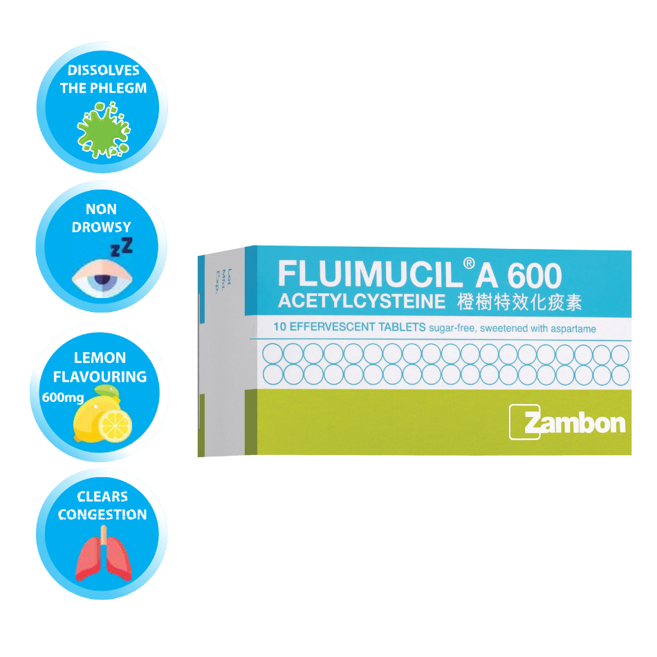 FLUIMUCIL 600mg Effervescent Tablets (30/04/2026) | Shopee Singapore