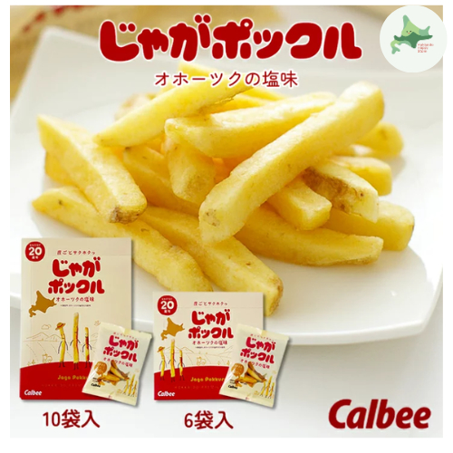 Calbee Jaga Pokkuru - Okhotsk Salt Flavor 180g (18g x 10 packs) / 108g (18g x 6 packs) | Shopee ...