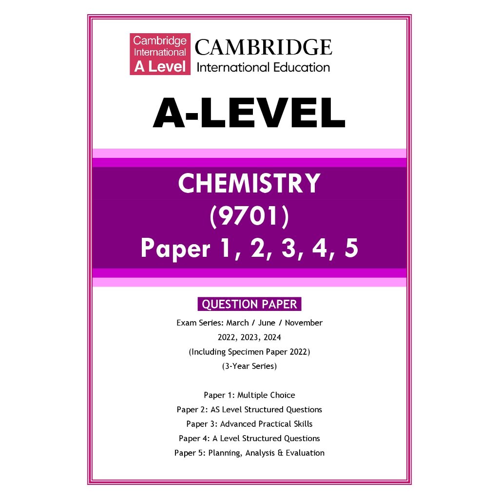 Cambridge A-Level Chemistry 9701 Past Exam Papers, 3-Year Series (2022-2024) | Shopee Singapore