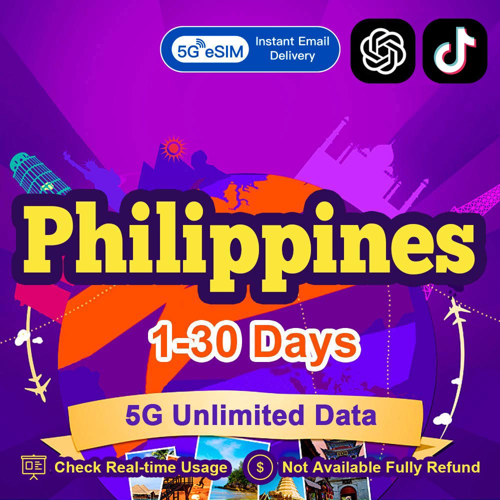 Philippines eSIM 5G High Speed 3-30 Days Unlimited Data Globe eSIM Card ...