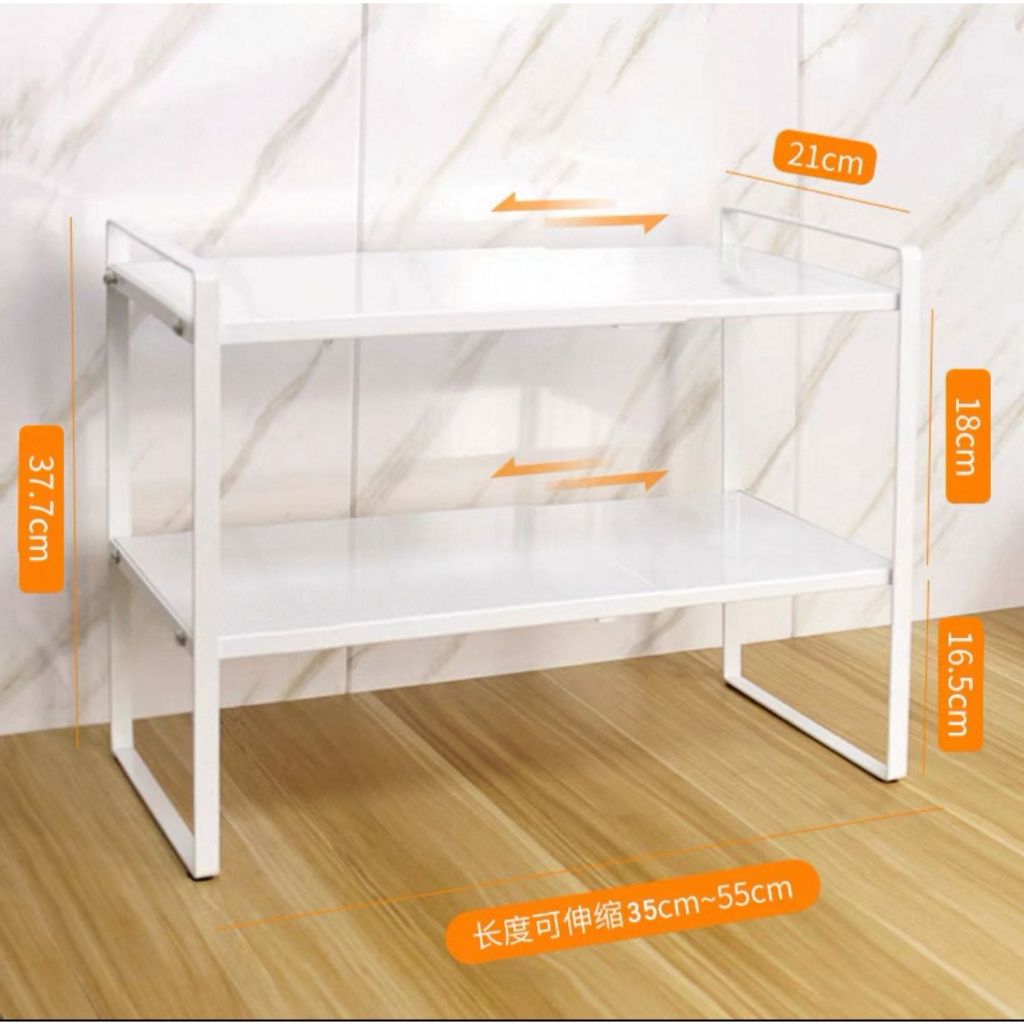 *SG Stock*1/2 Tier Expandable Organizer Shelf Desktop Rack Retractable ...