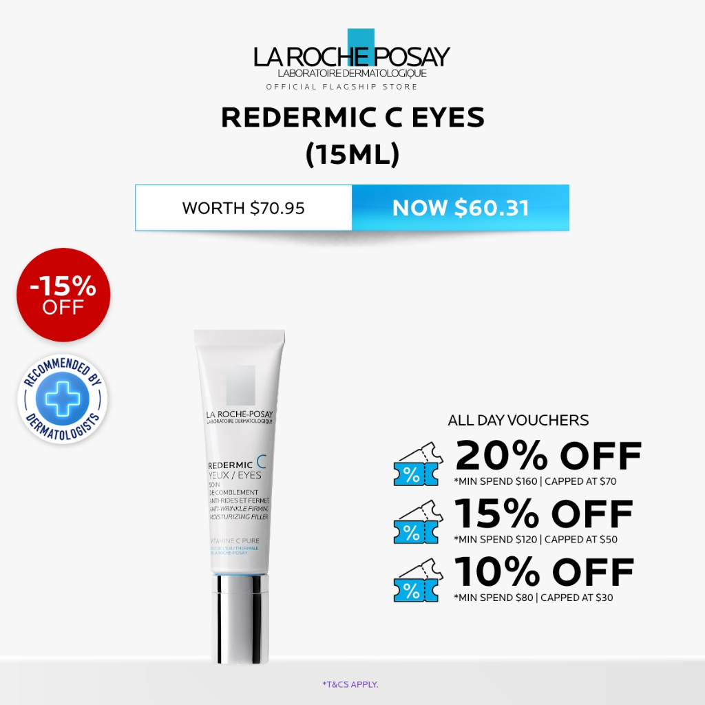 La Roche-Posay Redermic C Eyes 15ml | Anti-Wrinkle & Skin Radiance Eye ...