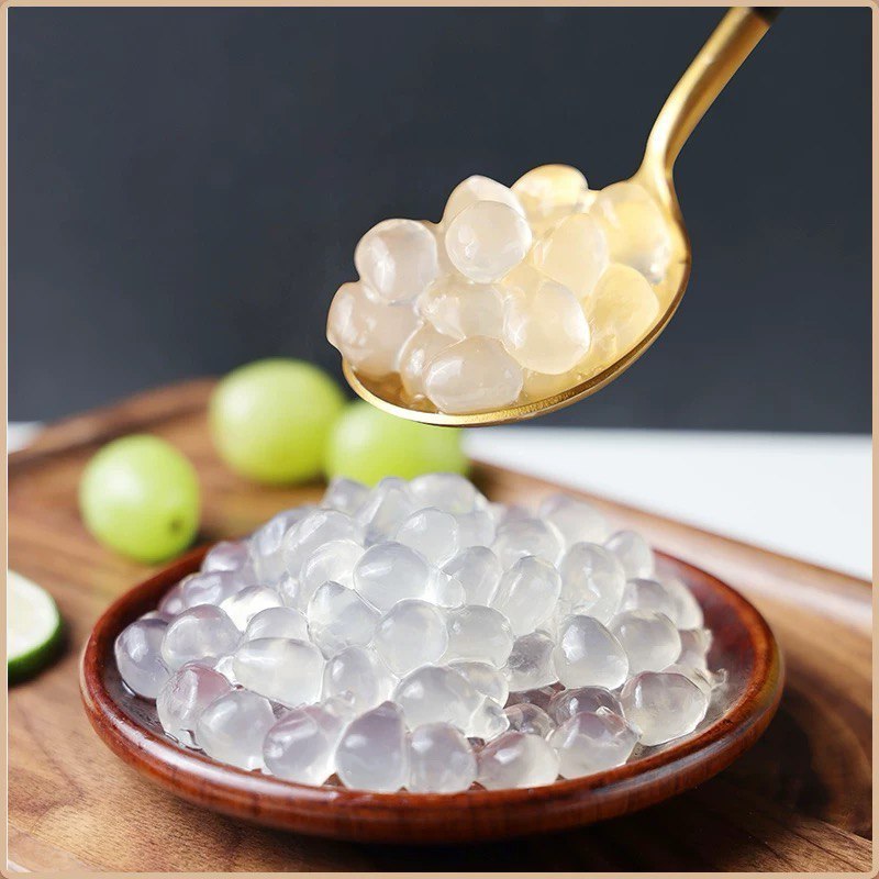 Crunchy Original Crystal Konjac Pearls/ No cook white boba 50g/1kg ...