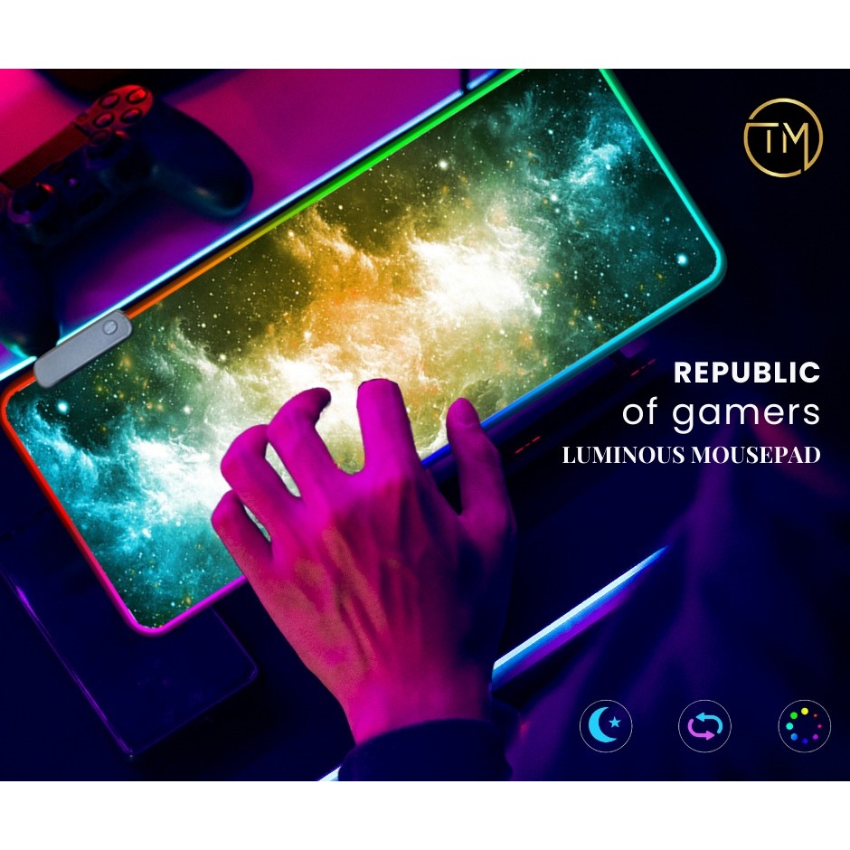 RGB LED Gaming Mousepad | 14 LED Color Gaming Mousepad Waterproof ...