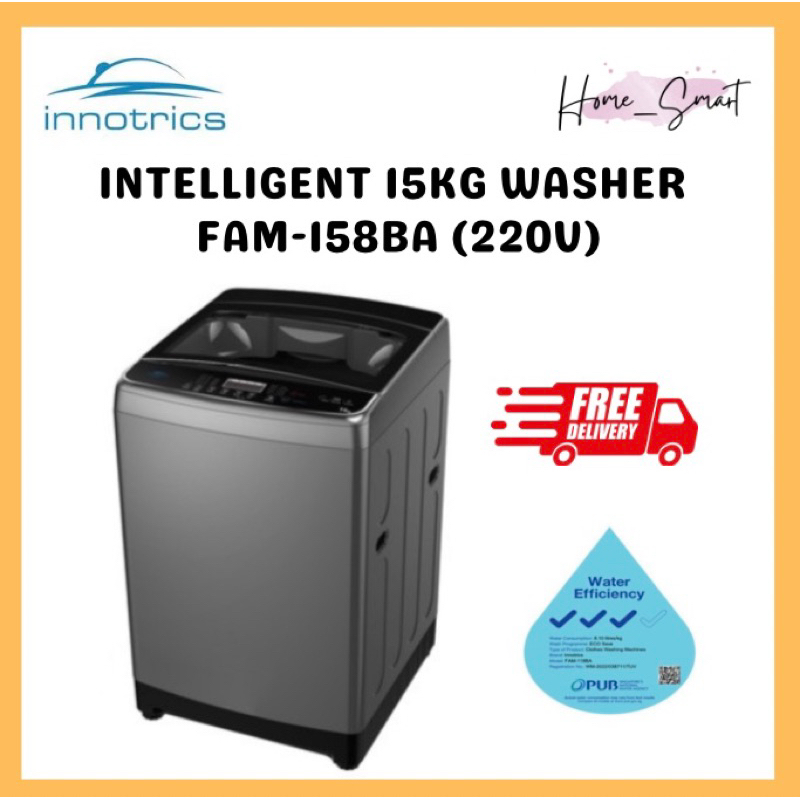 Innotrics FAM-158BA (220V) 15kg Top Load Washer | Shopee Singapore