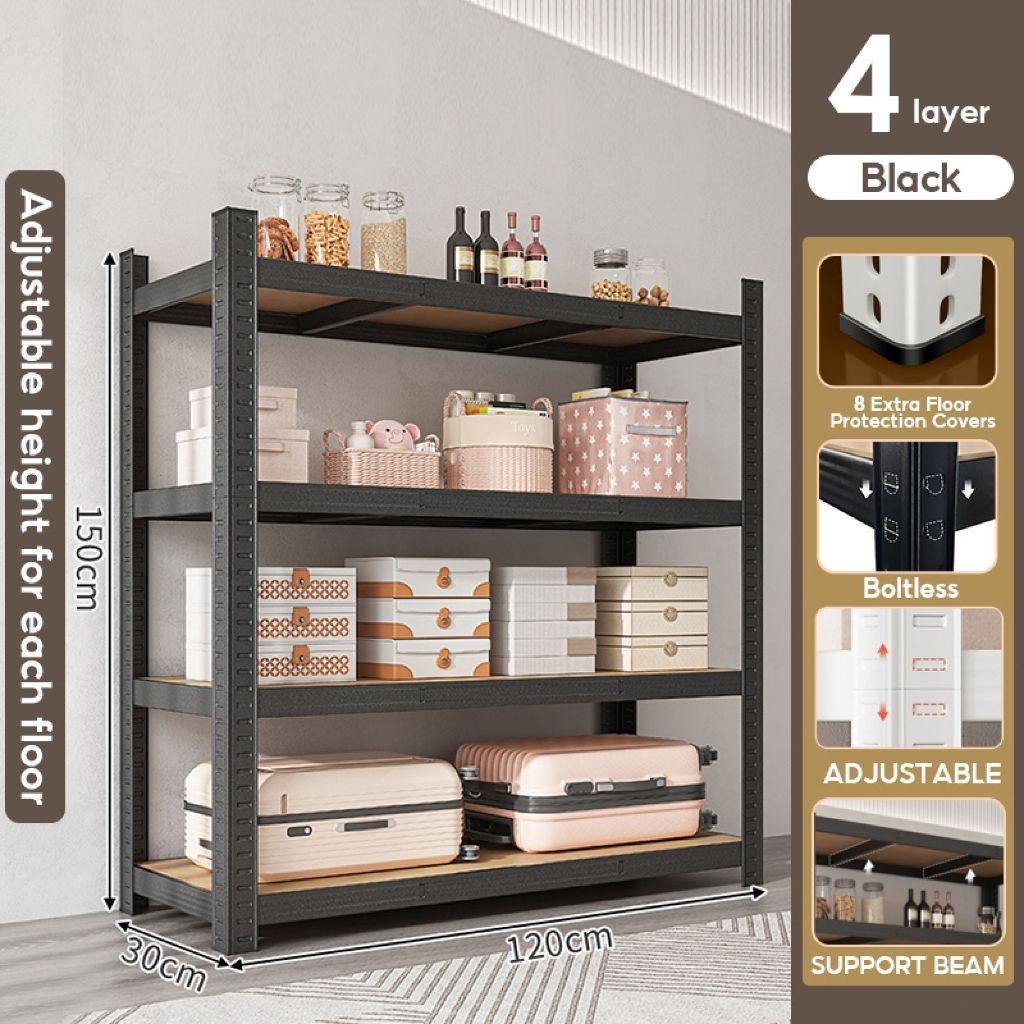 6Layer Metal Rack Steel Rack Goods Storage Shelf Metal Shelf Rack Heavy ...