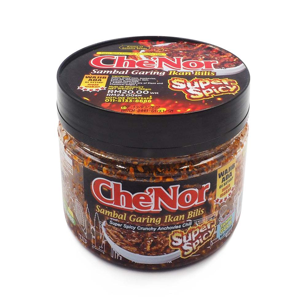 Che'Nor, Sambal Garing, Ikan Bilis Super Spicy, 150g | Shopee Singapore