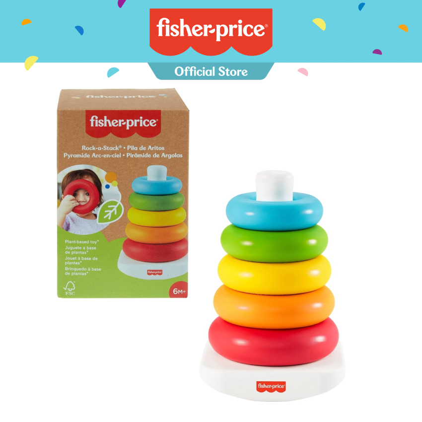 Fisher-Price Rock-A-Stack Ring Stacking Toy With Roly-Poly Base For ...