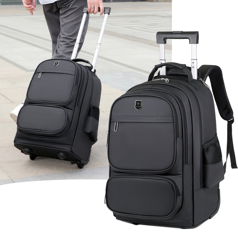 16 Inch Trolley Laptop Backpack Bag 2 Wheels Cabin Travel Luggage Bag ...
