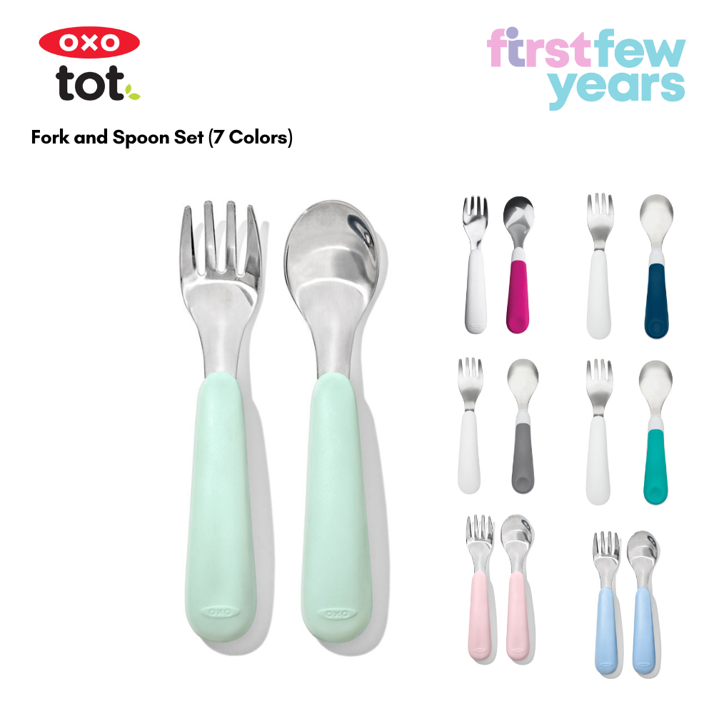 Oxo Tot Fork and Spoon Set (7 Colours) | Shopee Singapore