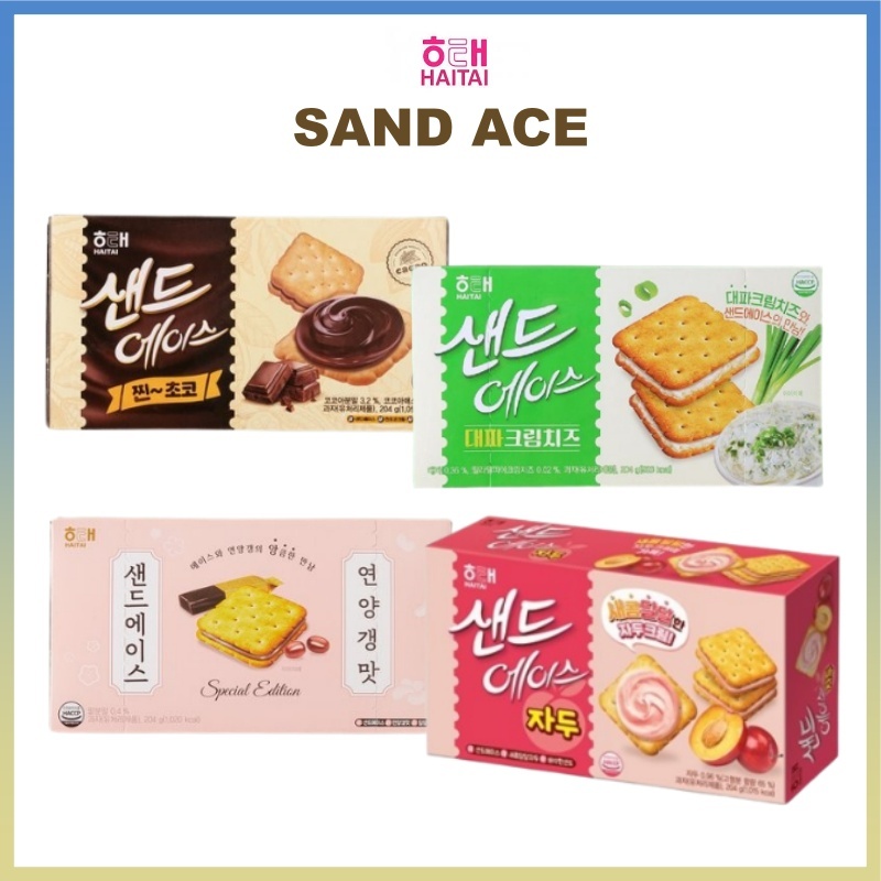 [HAITAI] ACE SANDWICH COOKIES 204g/ Chocolate, Green Onion Cream Cheese ...