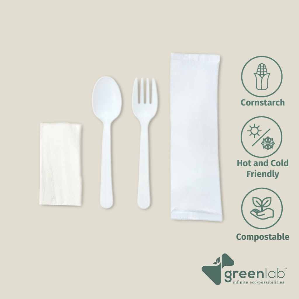 [50PCS] Bio Corn Cutlery Set | Disposable | Petroleum Free ...