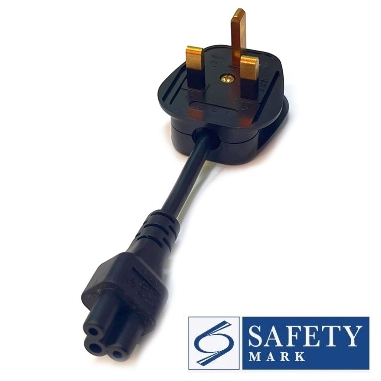 C5 3 Pin Short Power Cord 15cm IEC Cable Safety Plug for Computer ...