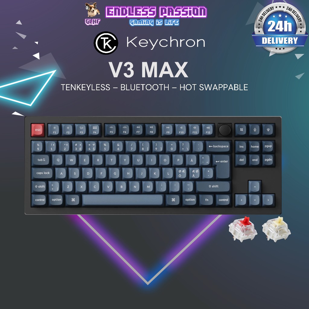 Keychron V3 Max Tenkeyless QMK/VIA Wireless Custom Mechanical Keyboard ...