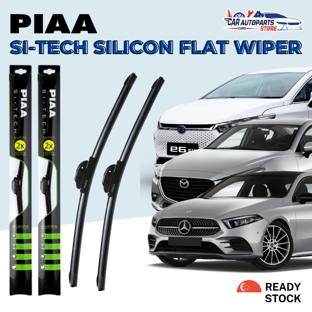 PIAA Si-tech Silicone Flat Wiper Blade | Premium Front Windscreen Car Wiper with Multi-Adaptors ...