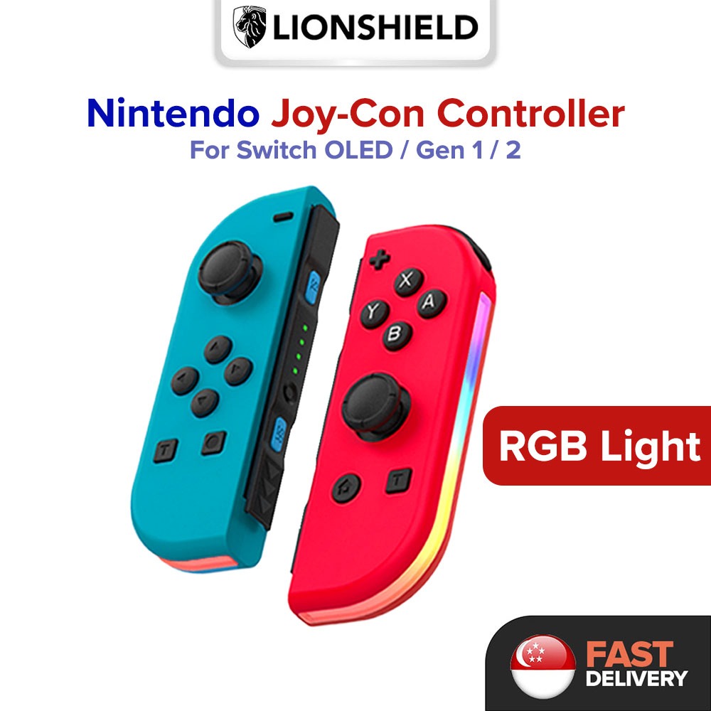 (SG) LionShield Nintendo Switch OLED/Gen 2/1 RGB Joy-con Joy Controller ...