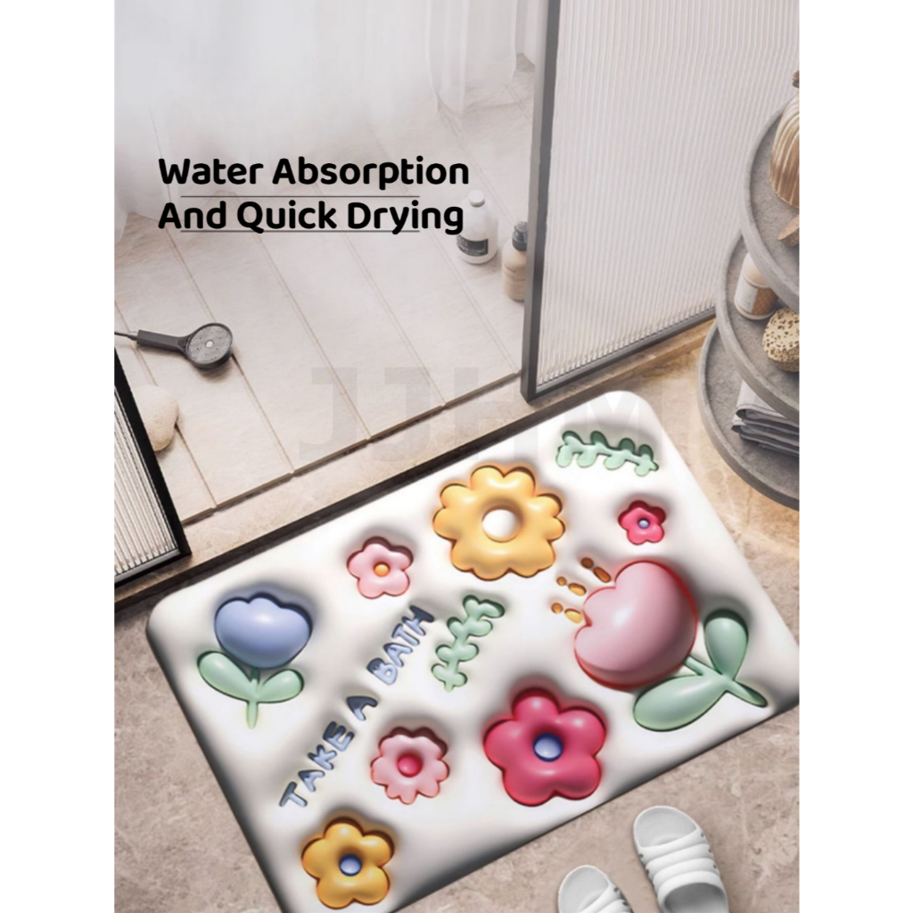 SG 3d Diatom Mud Quick-Drying Soft Floor Mat Bathroom Door Water ...