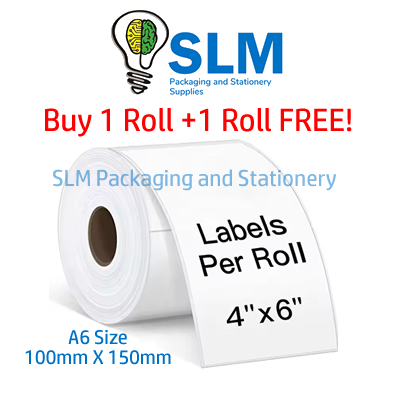 [Free 1 Roll] A6 100 x150mm 350PCS Waterproof AWB Thermal Label Roll ...