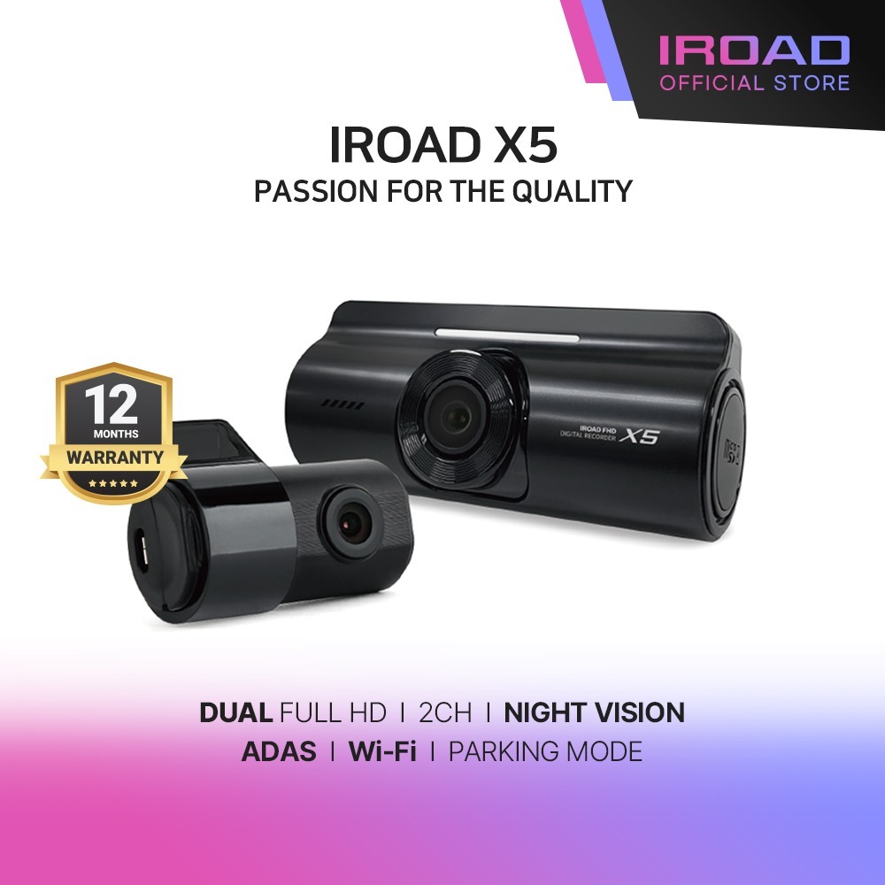 IROAD X5 | FHD 2CH Dash Cam | Wi-Fi & App, Parking & Event Recording ...