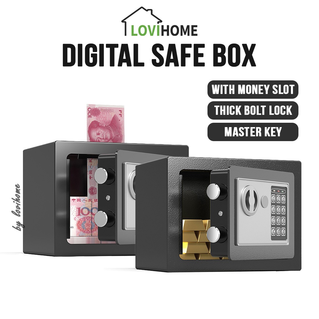 Premium Digital Safe Box - Fire Resistant / Thick Bolt Lock / Cash Note ...