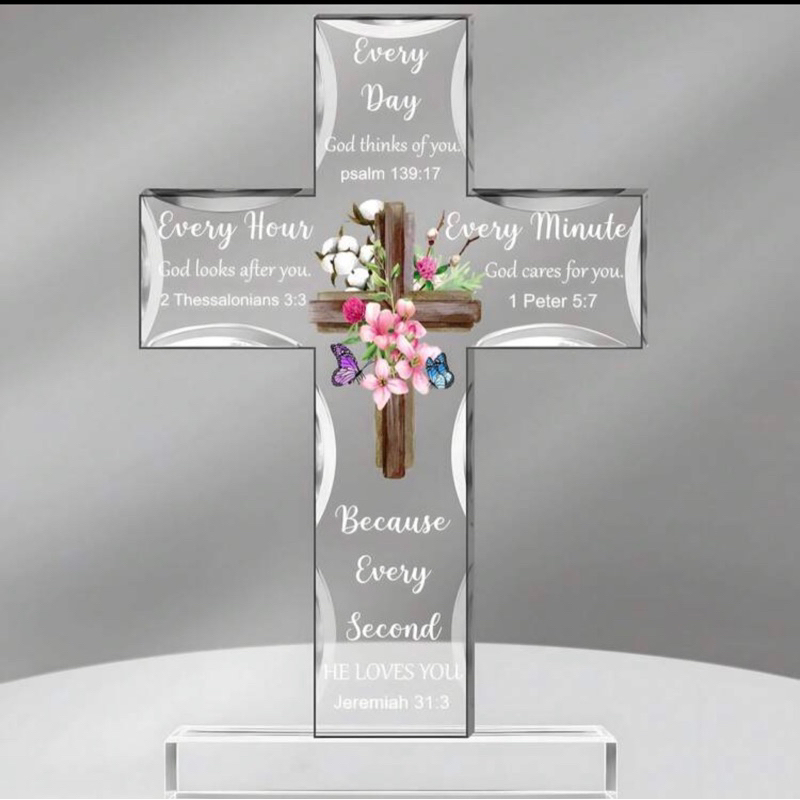 🇸🇬Acrylic Plaque Christian Cross Bible Verses Inspiration Gift ...
