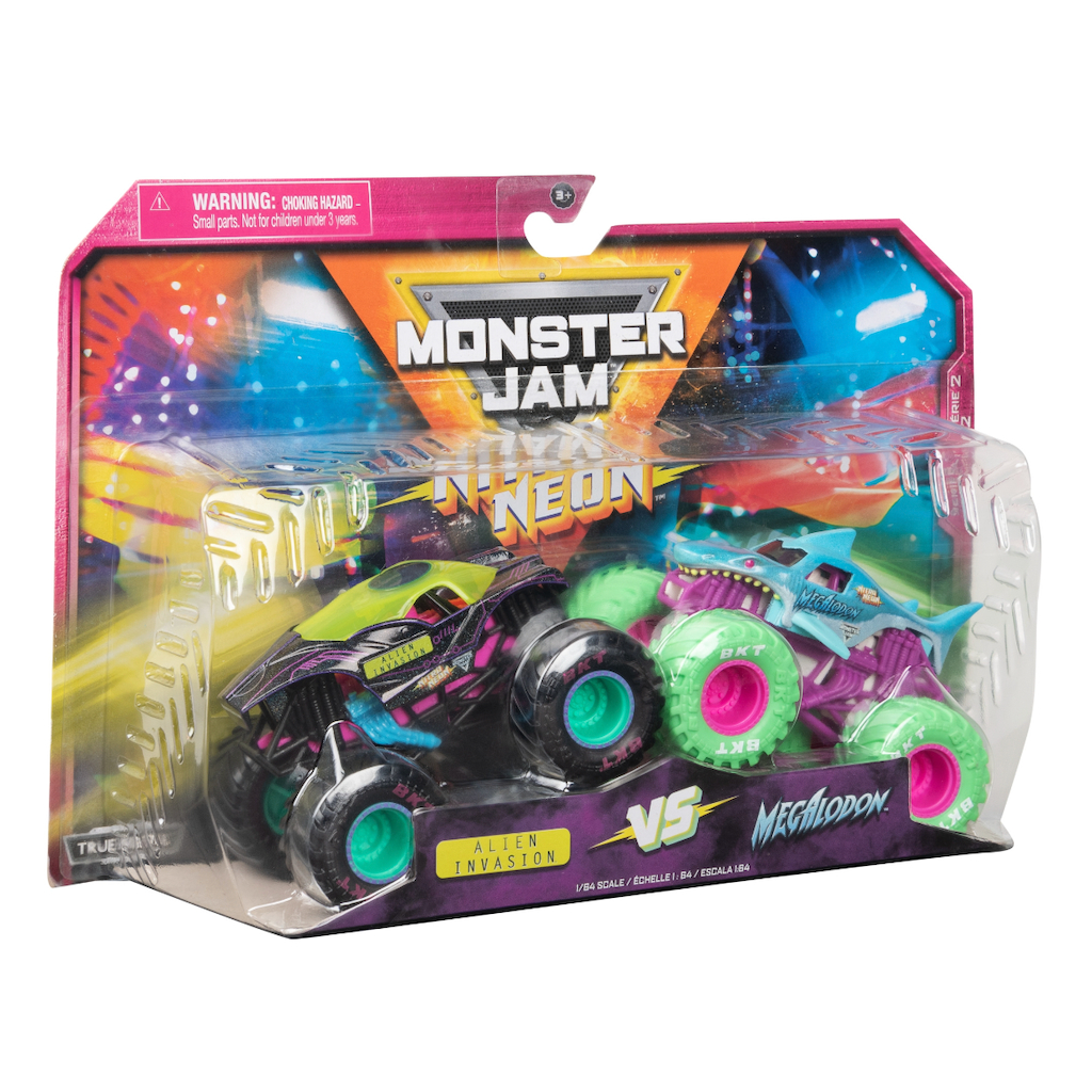 2024 Monster Jam Alien Invasion VS Megalodon Nitro Neon Series 2 1:64 ...