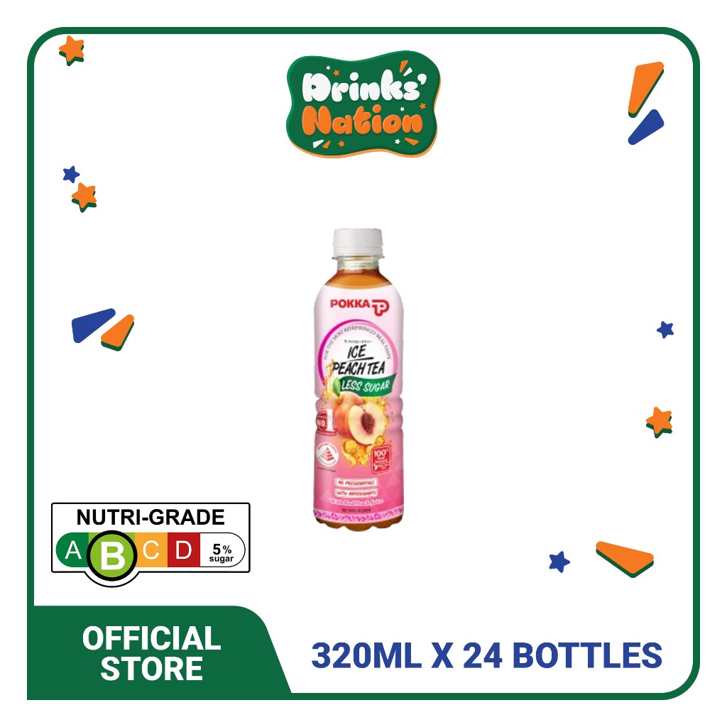 [Wholesale - 24s] Pokka Ice Peach Tea Less Sugar (Bottle 320ml ...