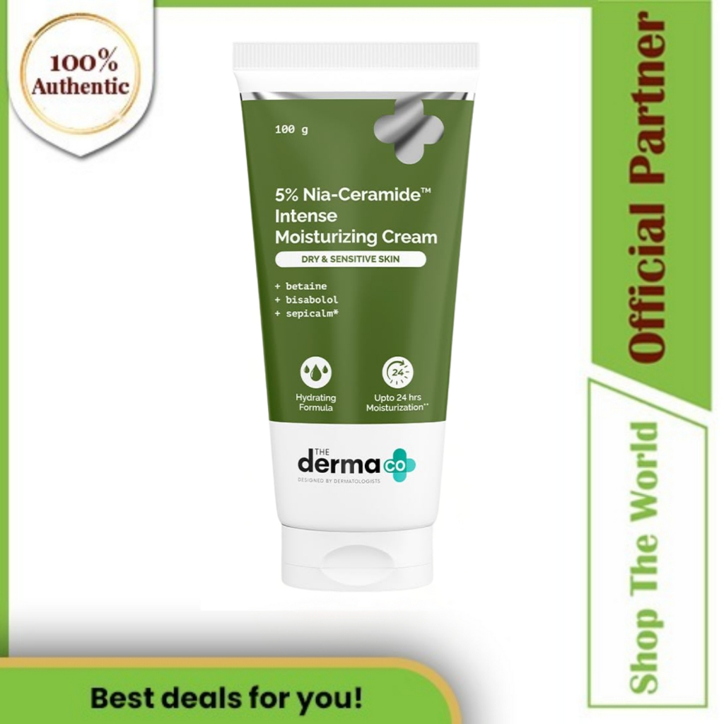 The Derma Co 5% Nia-Ceramide Intense Moisturizing Cream (100 g) 24hrs ...
