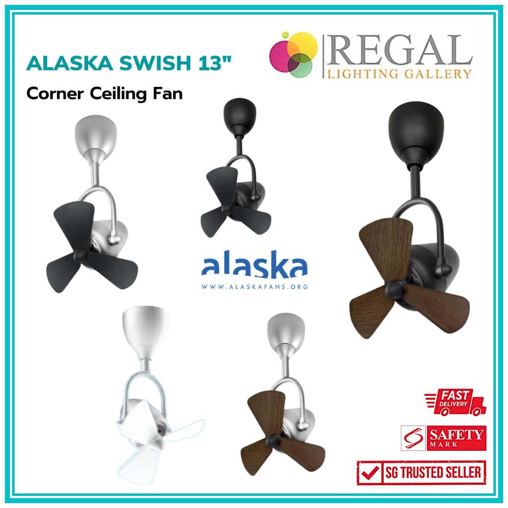 Alaska Swish 13" Corner Ceiling Fan - Regal Lighting | Shopee Singapore