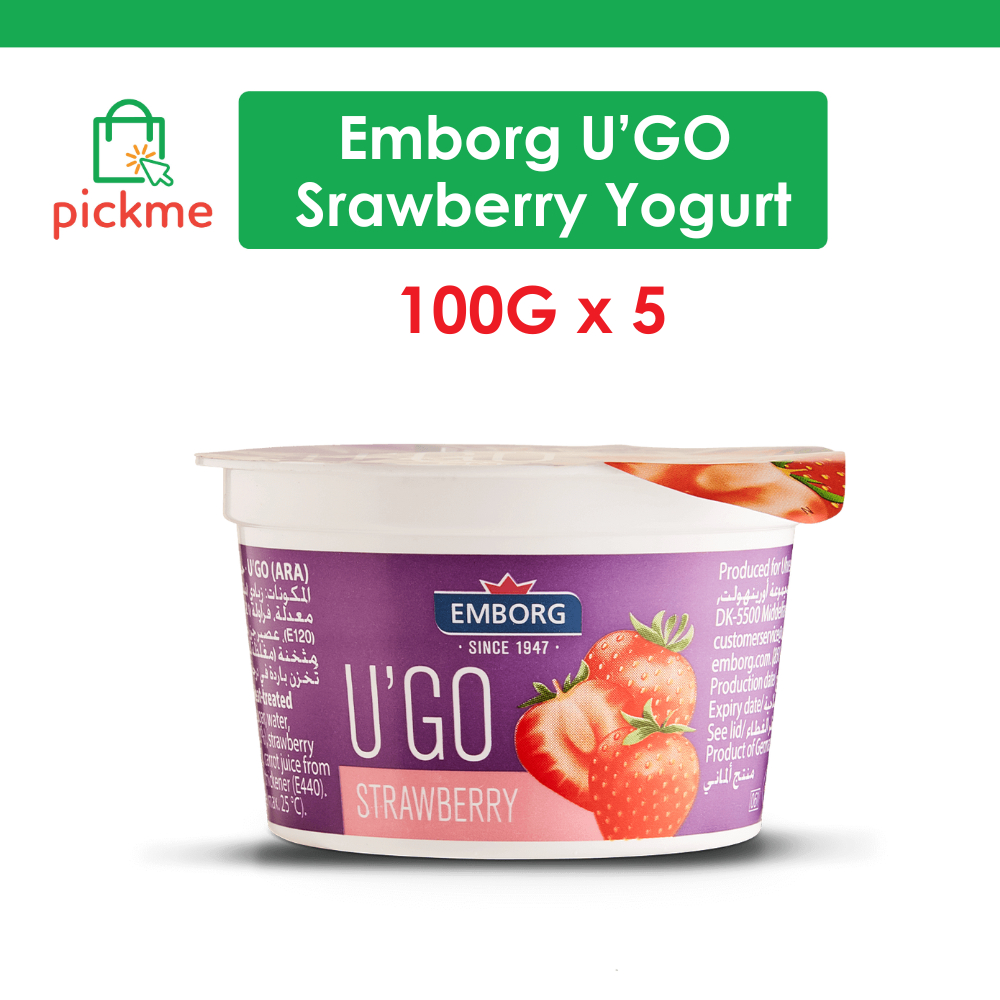 [Bundle of 5] Emborg U'GO Yogurt (Flavors: Strawberry | Raspberry | Peach & Passion) 100g ...