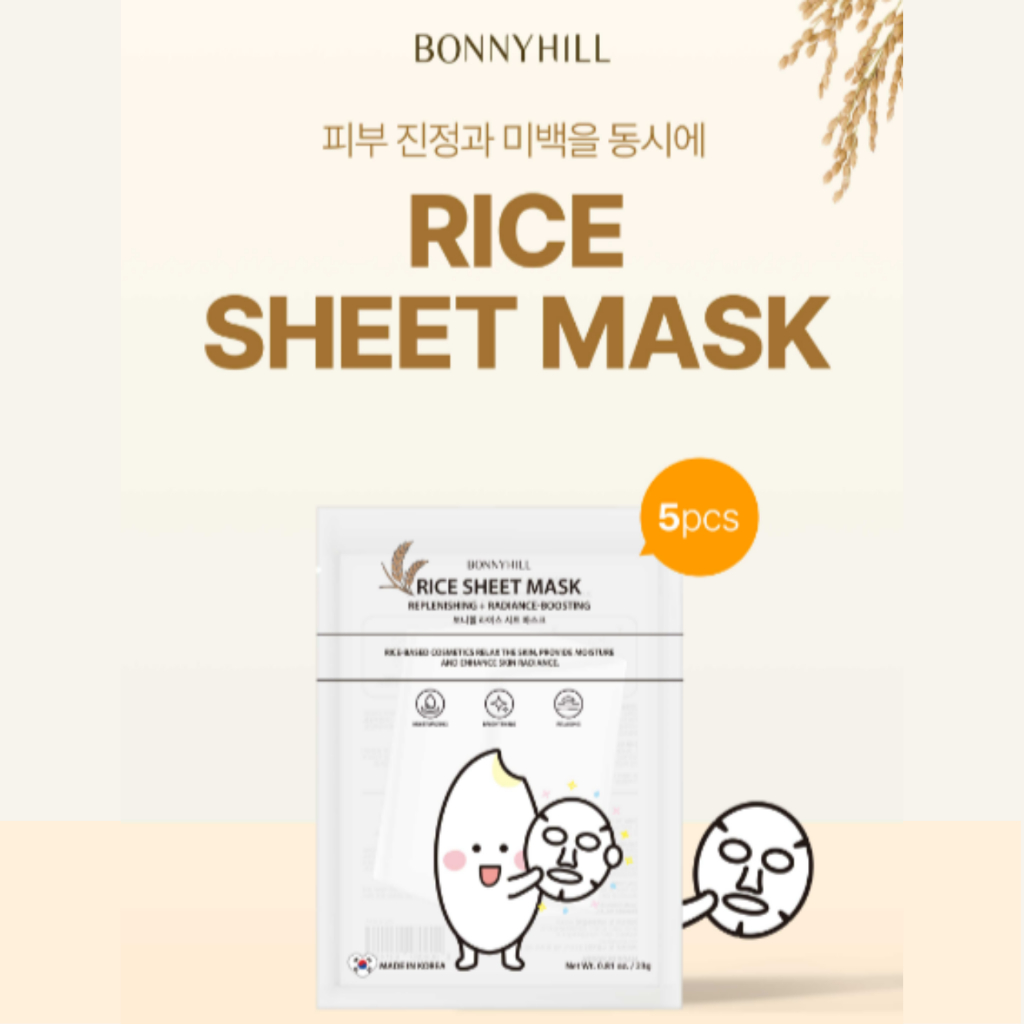 [BONNYHILL]RICE SHEET MASK (23g*5ea) | Shopee Singapore