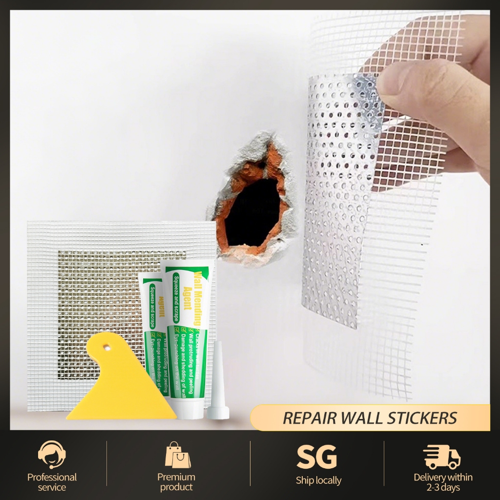 🇸🇬 Wall Repair Patch Drywall Hole Repair Patch Kits Wall Spackle Repair ...