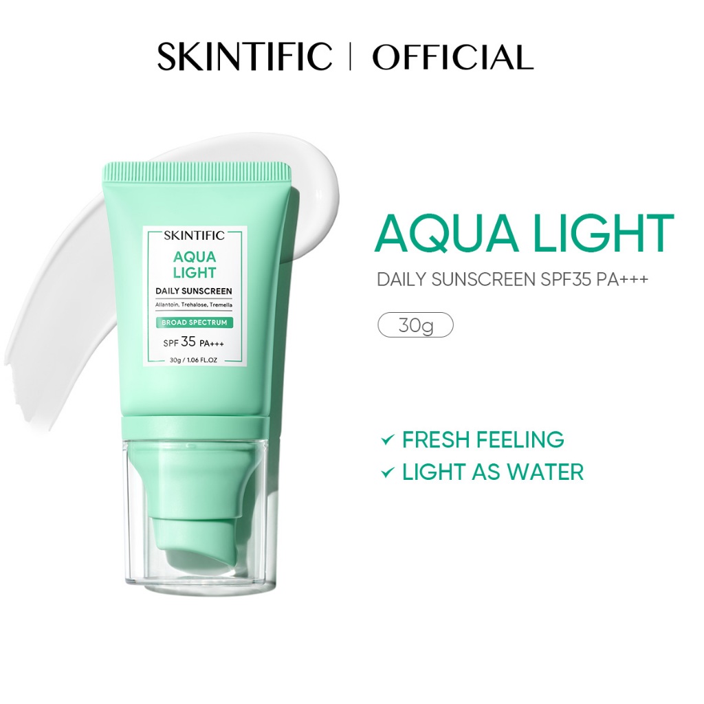SKINTIFIC Aqua Light Daily Sunscreen SPF 35 PA+++ 30ml | Shopee Singapore