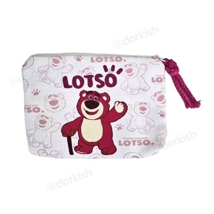Disney Toy Story Lotso Strawberry Bear Canvas Coin Purse Pouch | Shopee ...