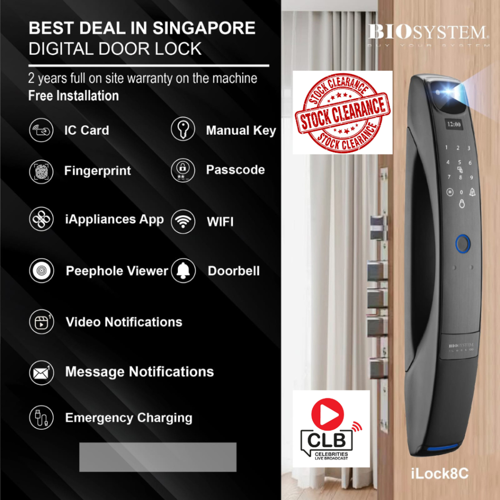 Biosystem Digital Lock - iLock 8C | Shopee Singapore