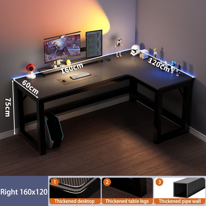 [ SG ]Corner L Shape Computer Table Carbon Fibre Office Table Study ...