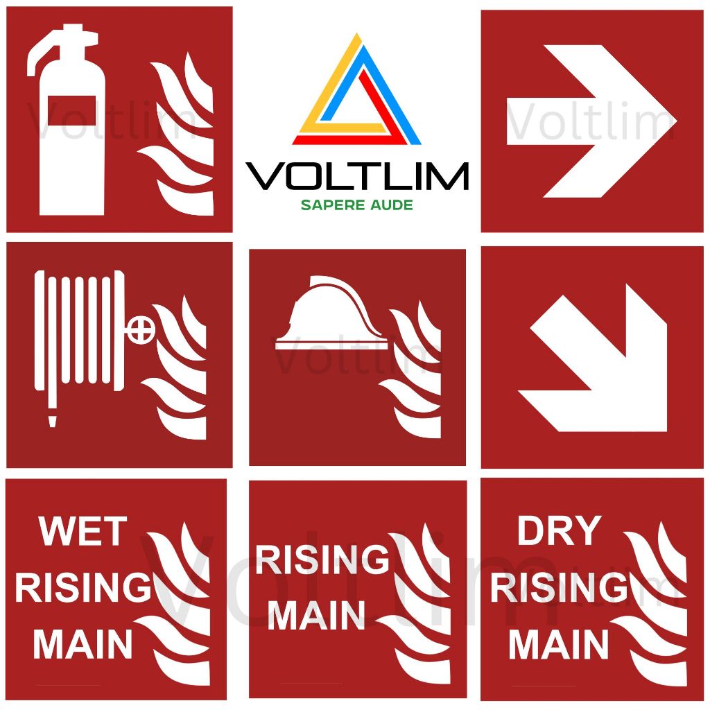 SCDF Fire Code Fire Protection System Label Sticker 150mm x 150mm ...